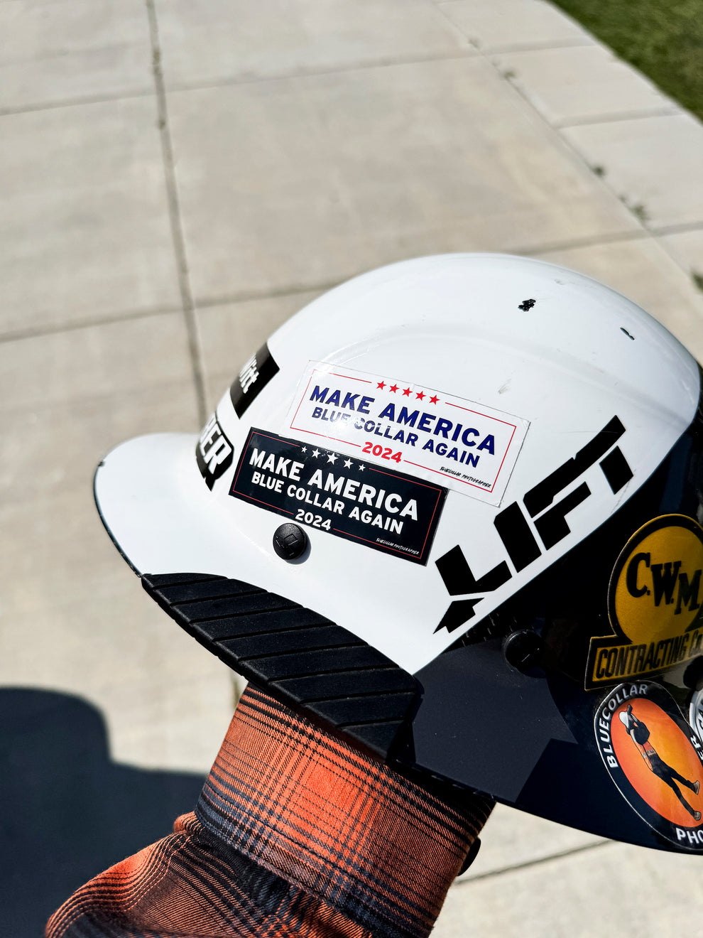 3" Black Sticker - Make America Blue Collar Again – Bluecollar Photographer